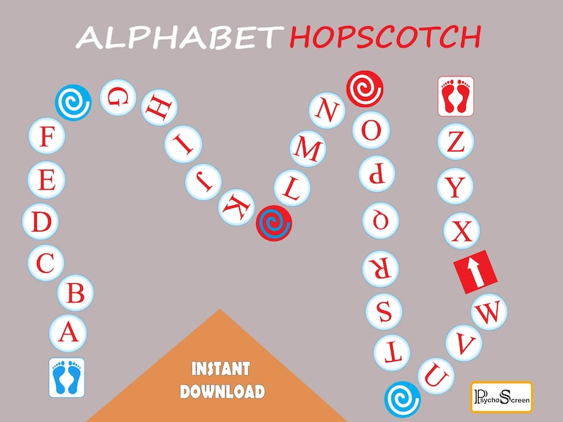 ALPHABET Hopscotch Sensory Path for Floor Printable Floor - Etsy UK