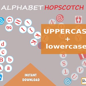ABC Print UPPERCASE and Lowercase HOPSCOTCH Sensory Path for Floor ...