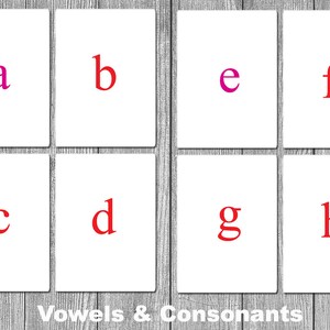 Montessori Alphabet Flash Cards: Color-coded Vowels & Consonants ...