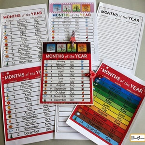 PINK Months of the Year Poster and Worksheet Perpetual Kids | Etsy