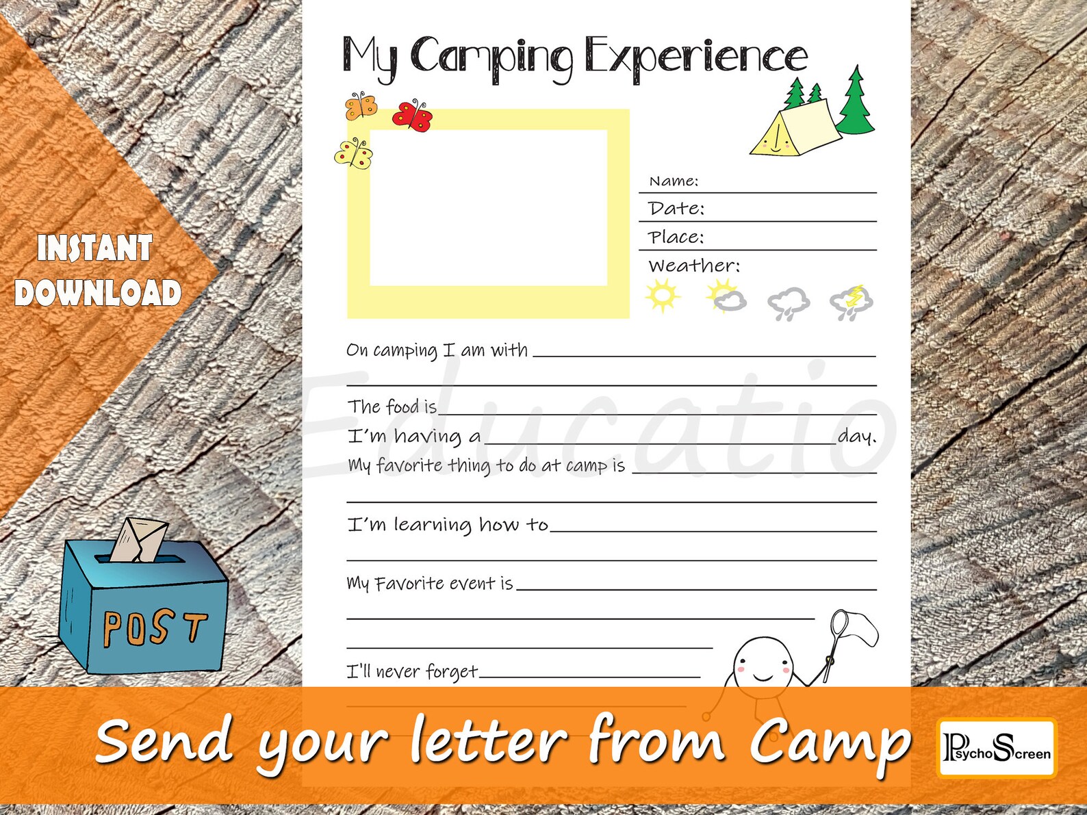 A Letter From Camp Printable Camp Stationery Write a - Etsy