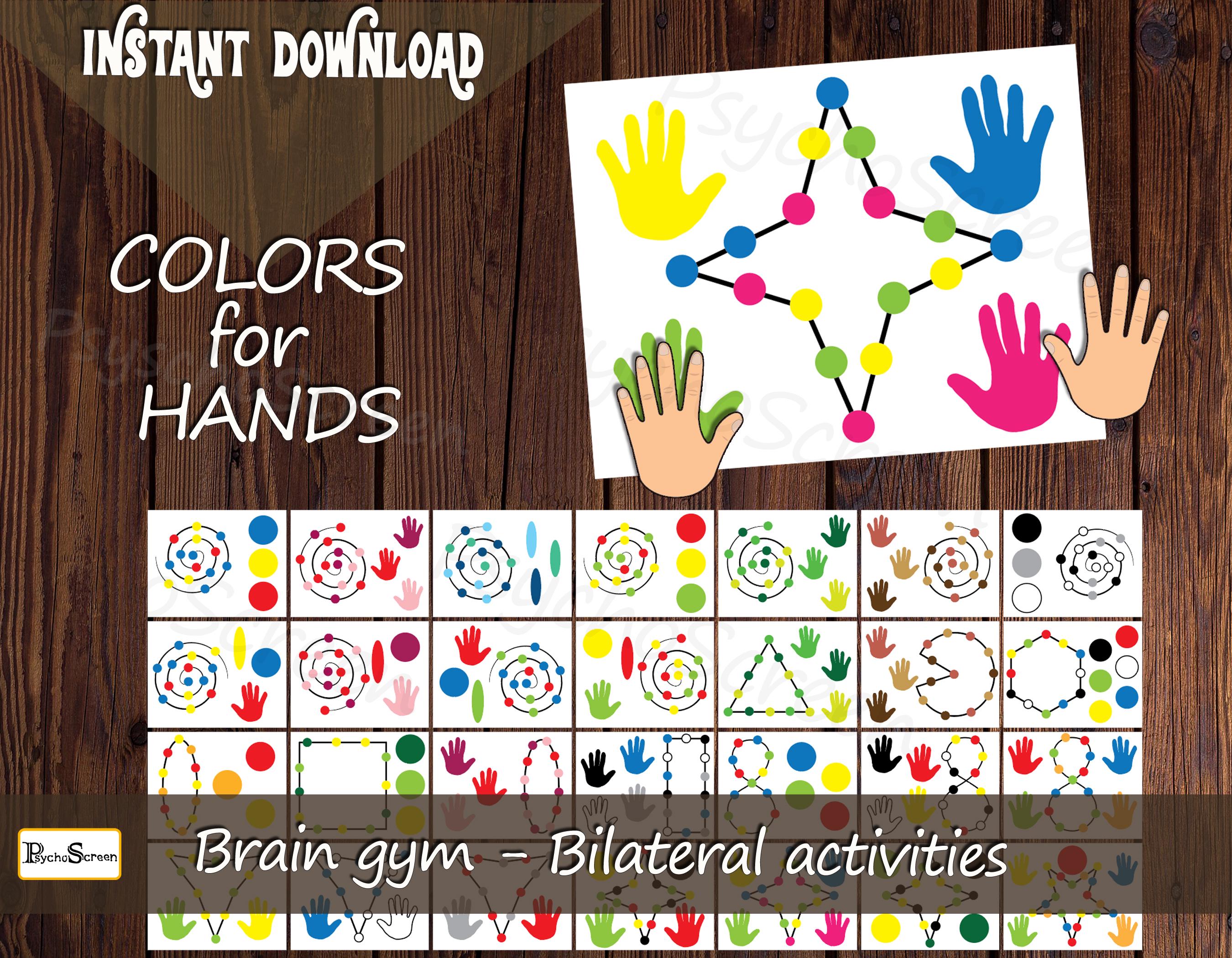 Brain and Finger Gym Printable for Kids: Colored Dual Hand Coordination ...