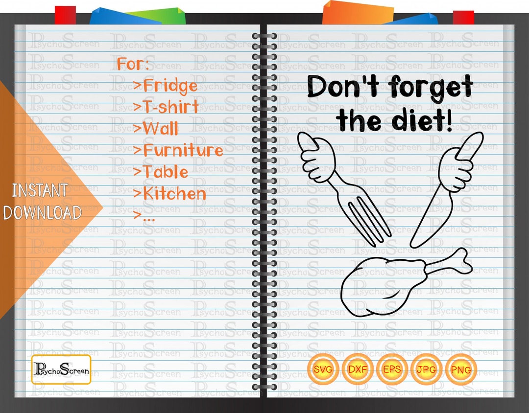 Don't Forget the Diet Fridge Decals, Wall Decor, Furniture Stickers, T ...