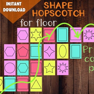 SHAPE Hopscotch, Sensory Path • Floor Decals for Preschool, School or ...