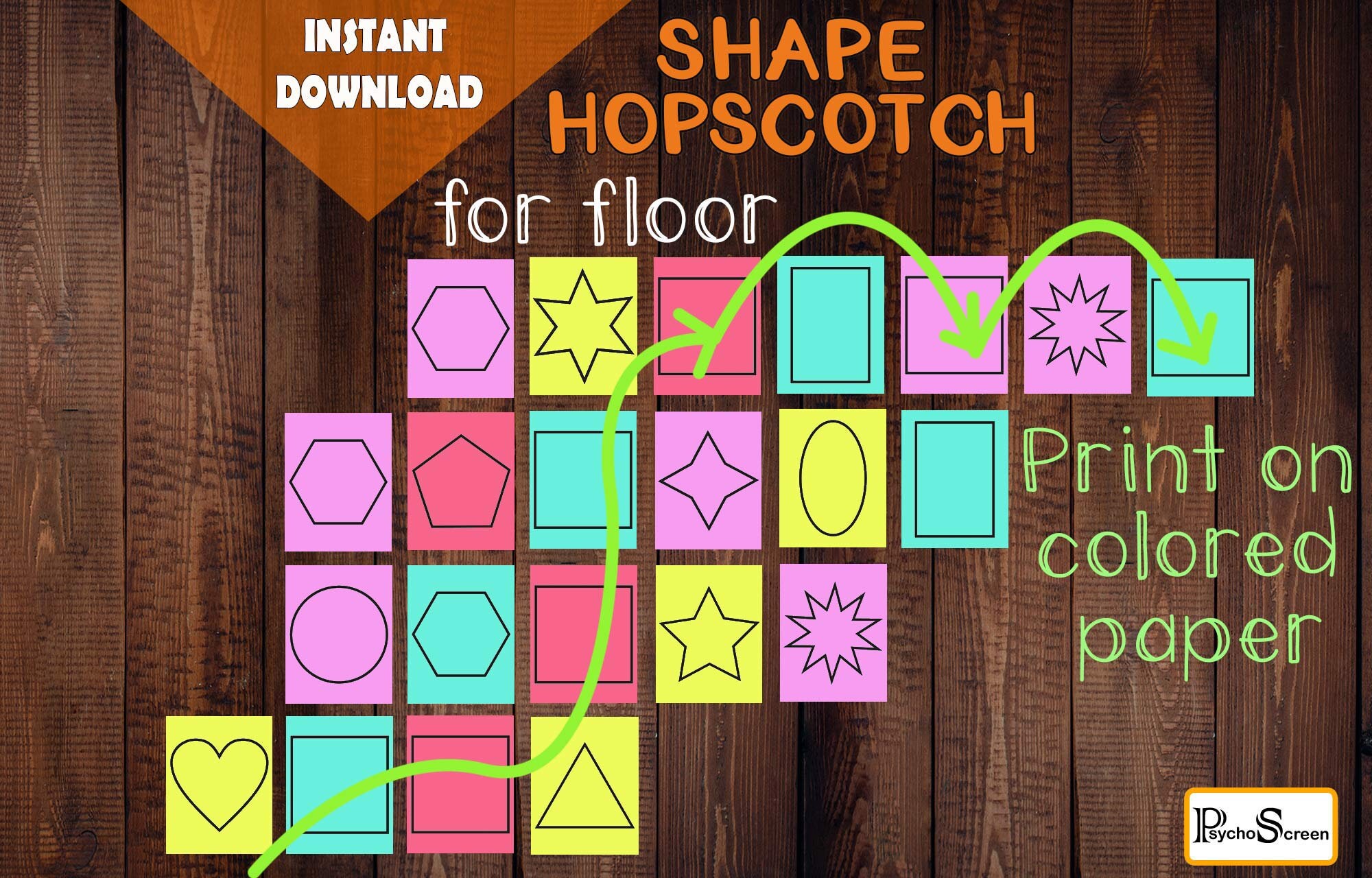 SHAPE Hopscotch Sensory Path Floor Decals for Preschool | Etsy
