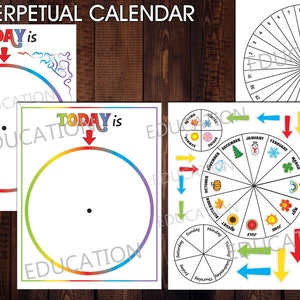Perpetual Kids Calendar Days, Months, Week and Seasons on 4 Wheels for ...