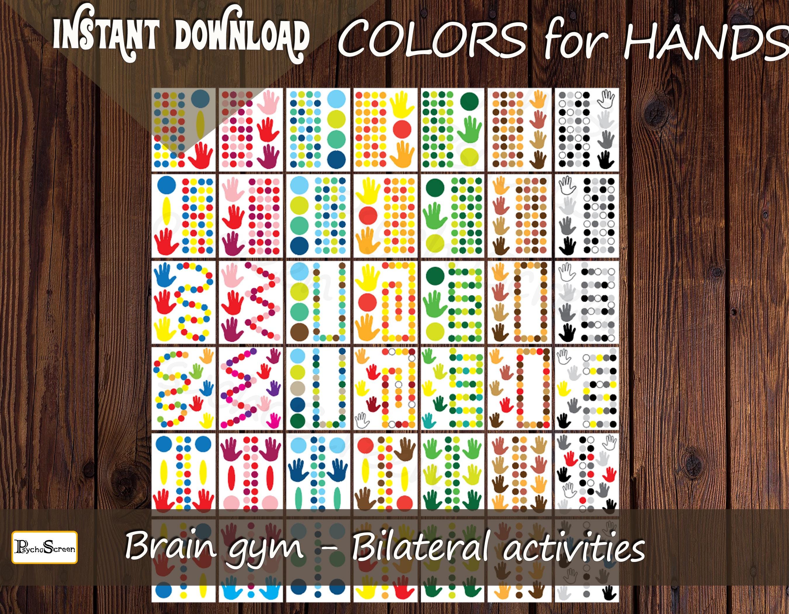 Brain Gym and Forefinger Training Printable for Kids: Colored Dual Hand ...