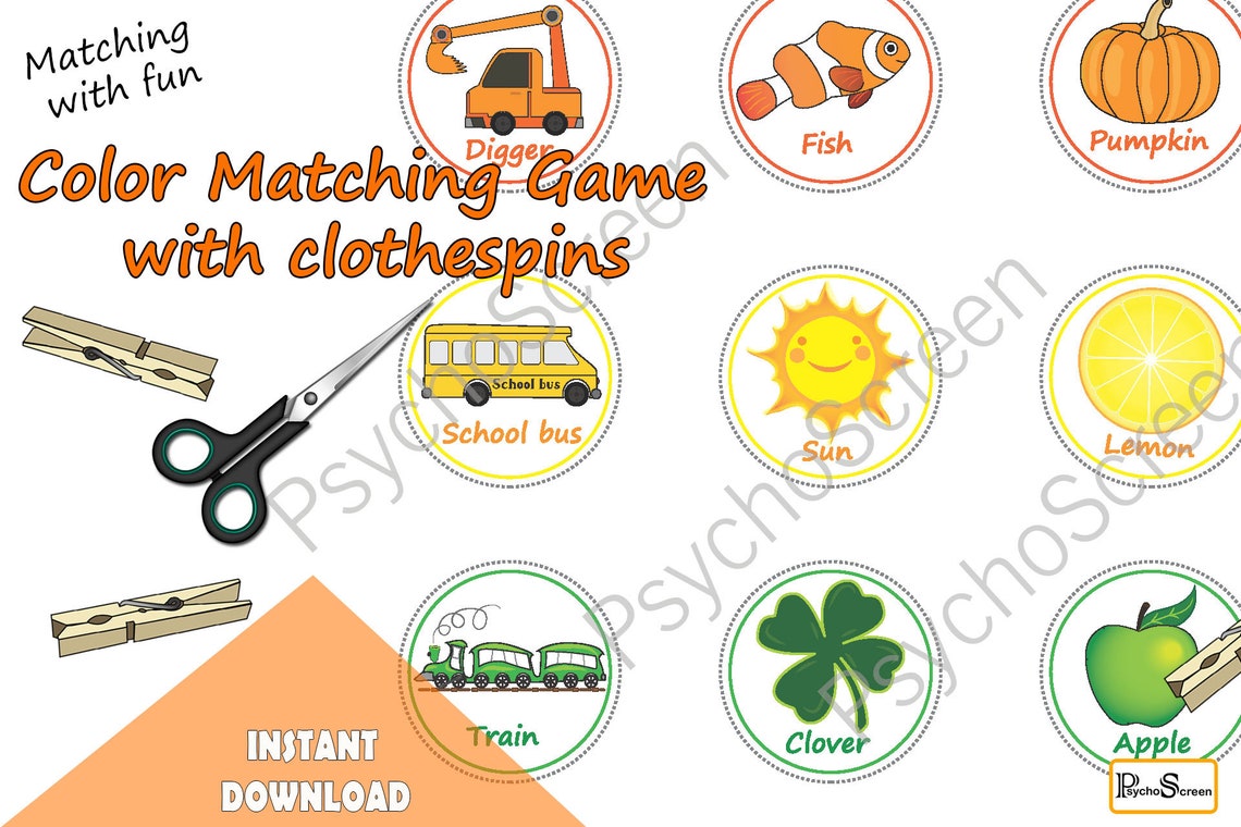 COLOR MATCHING WHEEL Learning the Colors With Wheel | Etsy