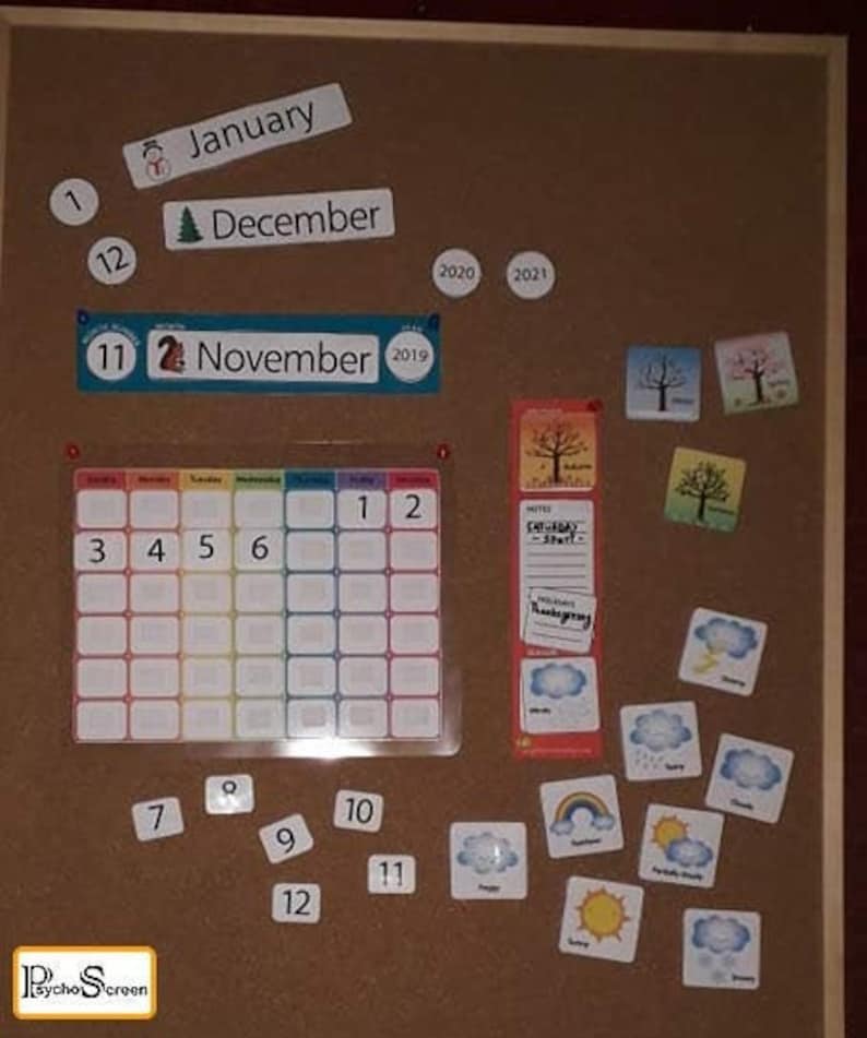Smart Board KIDS CALENDAR Month Number Months Year - Etsy