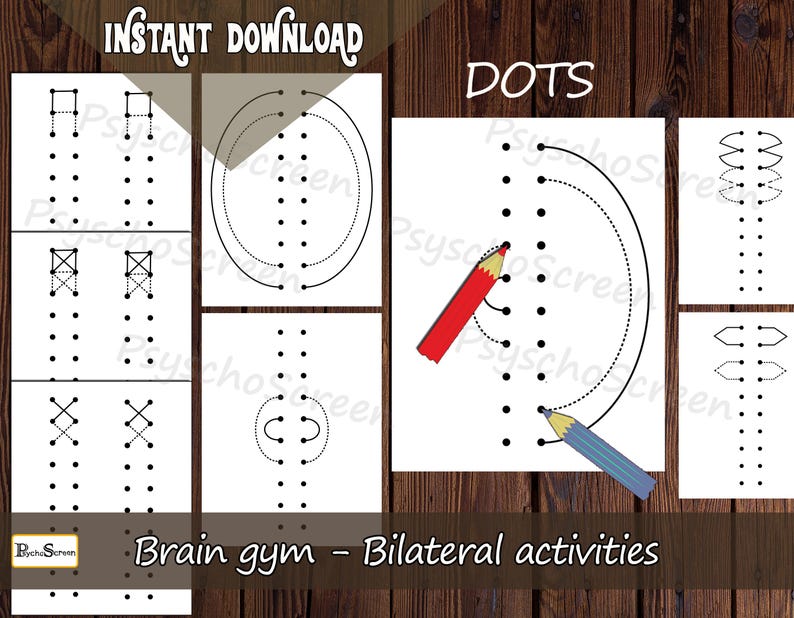 Brain Gym Worksheets Bundle With Dots: Coordination, Balance, Focus ...