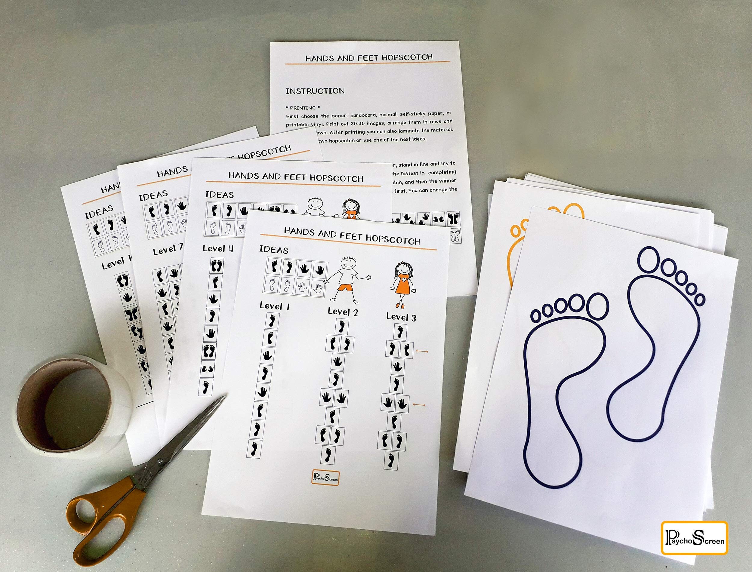 Hands and Feet Hopscotch: Printable Sensory Path Game (PDF) - Etsy