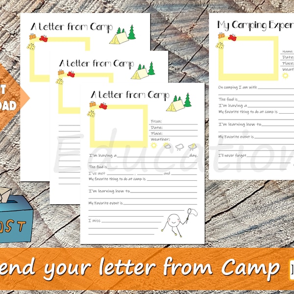 Letter From Camp Printable - Etsy
