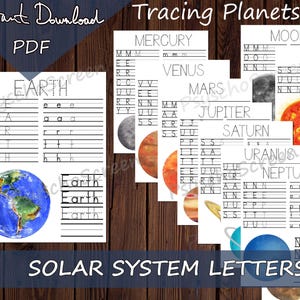 SOLAR SYSTEM PLANETS Posters, Hanging Planets, Worksheets letters ...