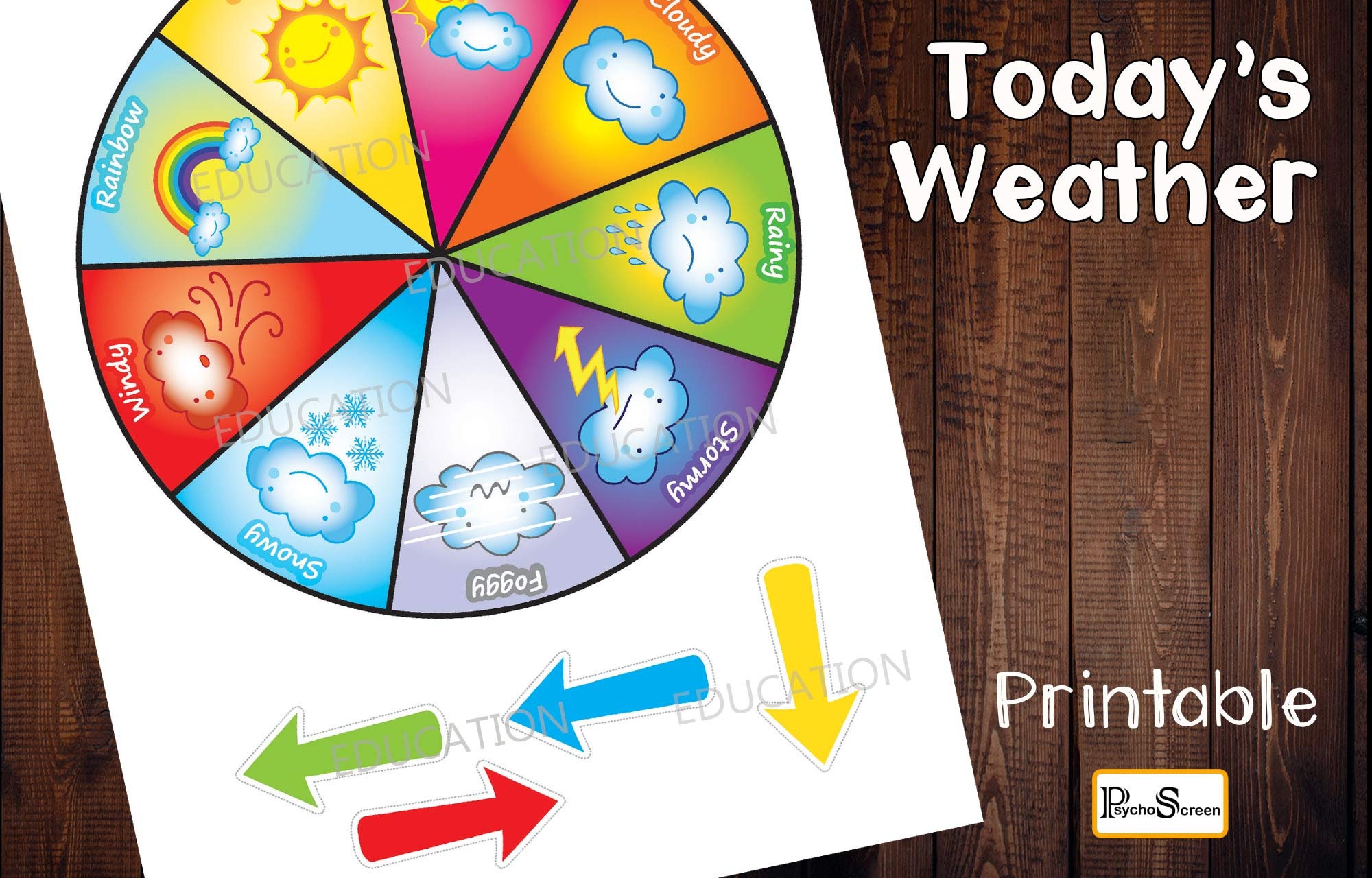 WEATHER WHEEL Today's Weather Weather Chart and Cards - Etsy