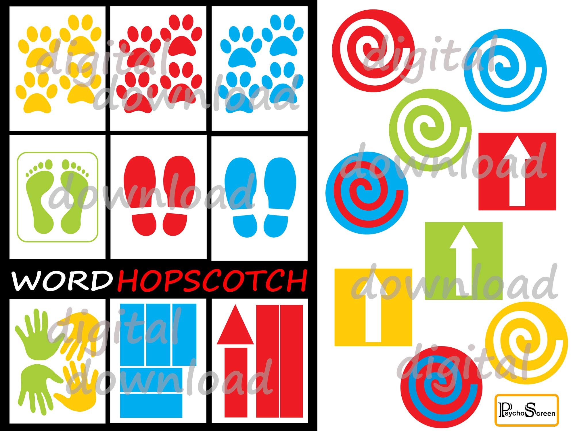 WORDS Sensory floor path \u2022 Hopscotch for schools parties \u2022 ...