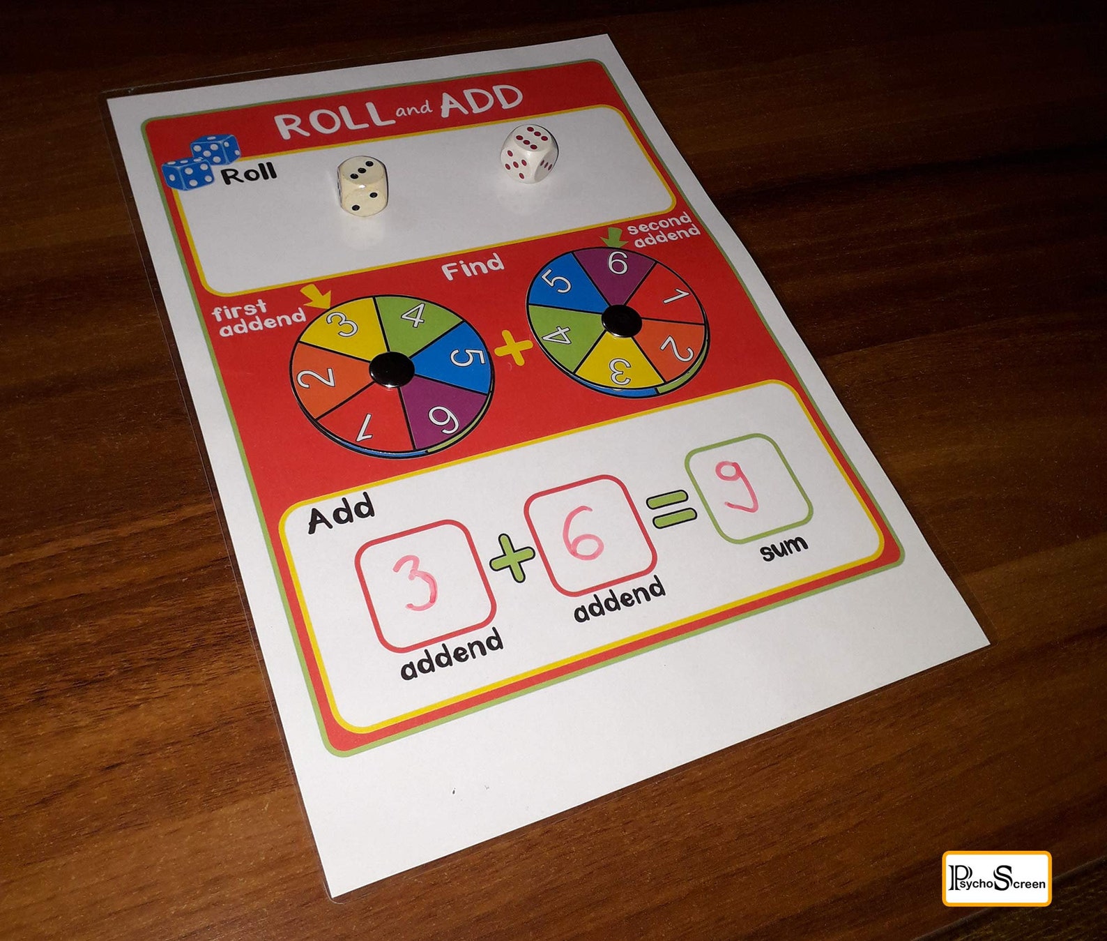 Math Game With Dice Roll and Add Roll and Subtract - Etsy