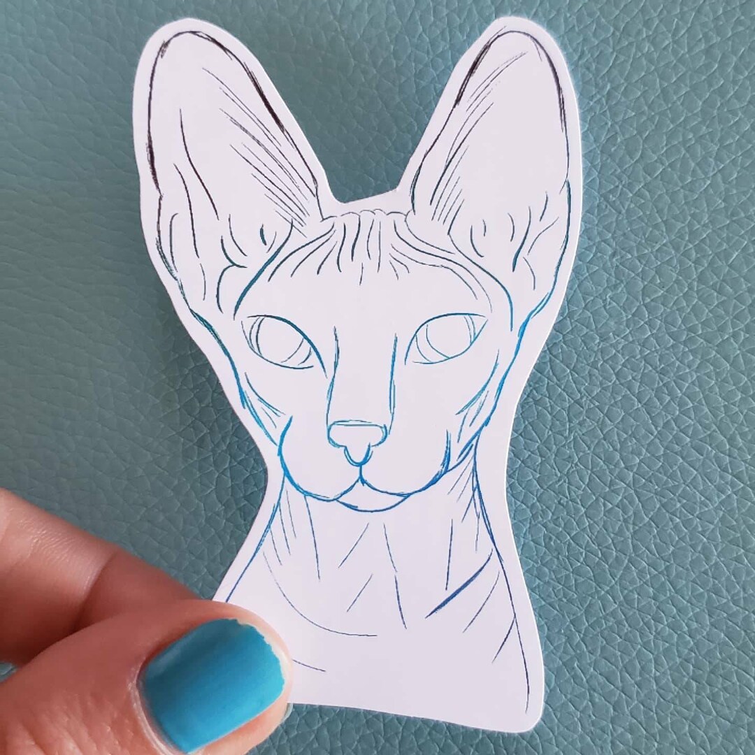 Hairless Cat Sticker - Etsy