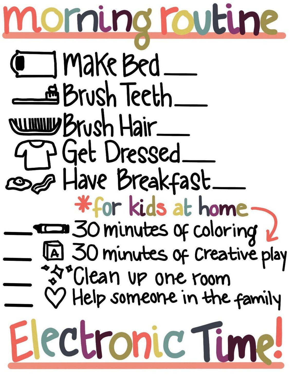 Morning Routine-kids - Etsy