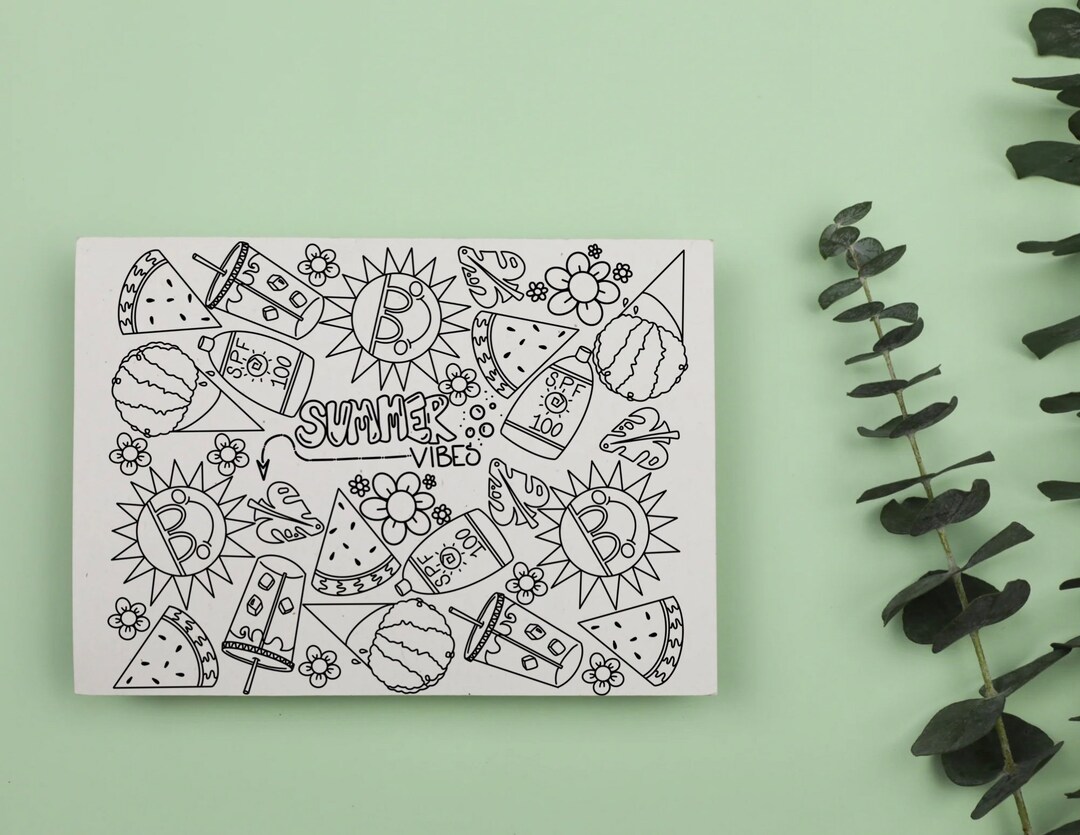 Summer Vibes Coloring Page - Etsy
