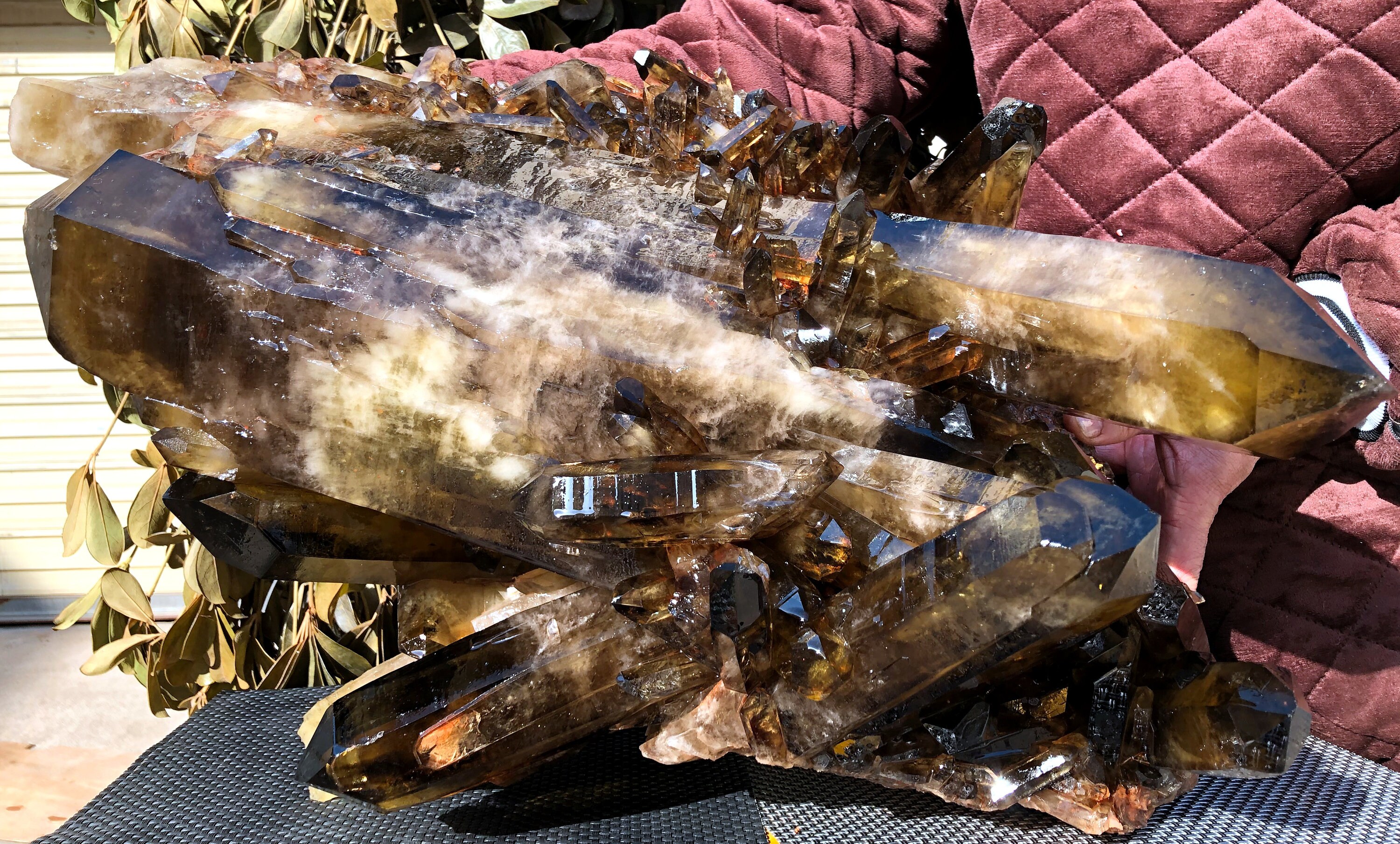 Large Raw Smoke Crystal Yellow Crystal Cluster/black Quartz | Etsy