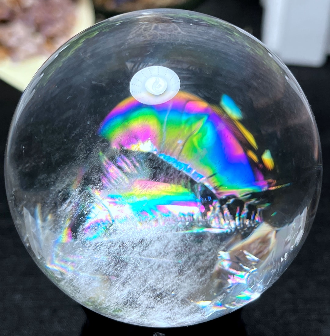 Extra Large Clear Rainbow White Crystal Quartz Sphere/rainbow Crystal ...