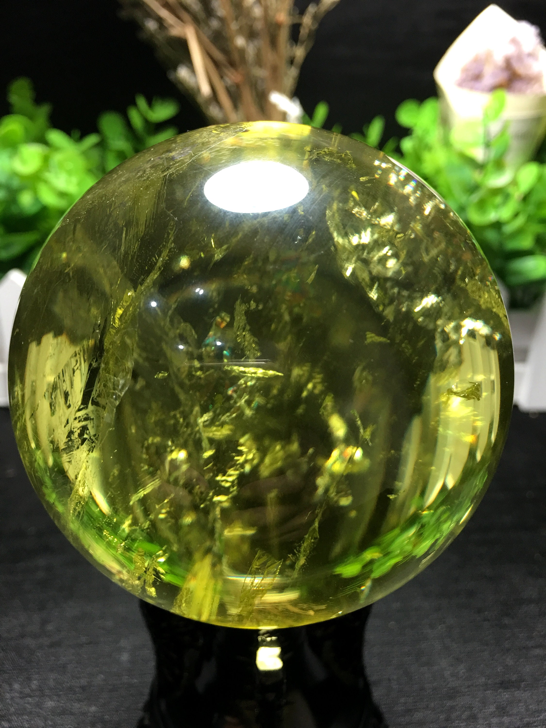 Natural Large Rainbow Citrine Quartz Crystal Sphere/citrine | Etsy