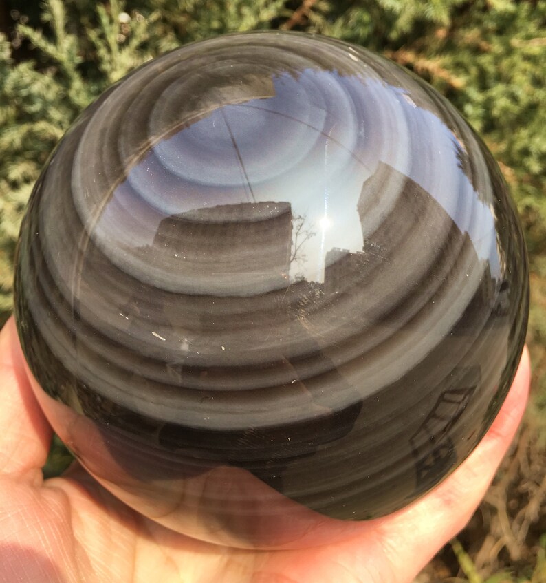 Extra Large Gold Sheen Obsidian Sphere/natural Black Obsidian | Etsy