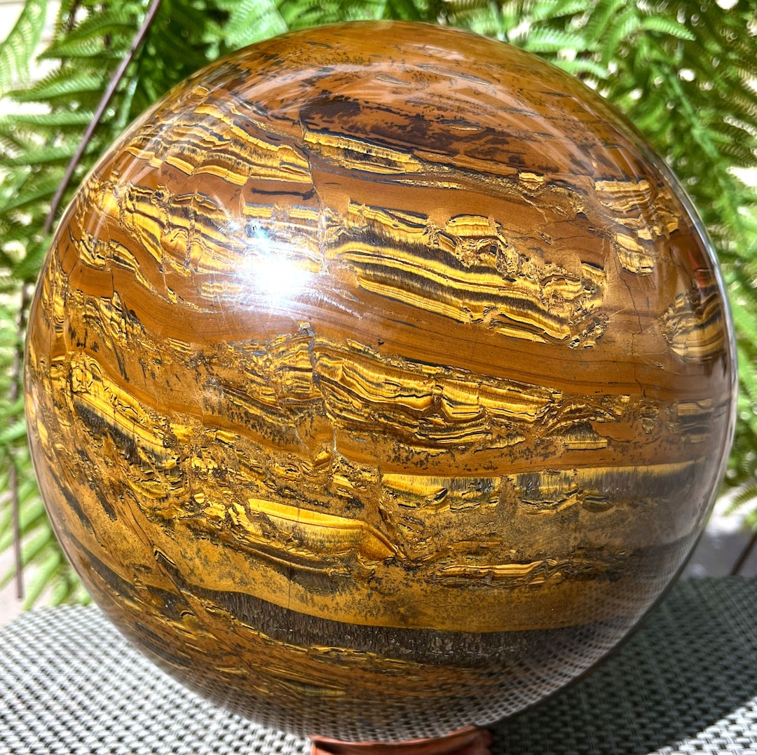 Natural Large Tiger's Eye Sphere /natural Tiger's Eye Ball/tumbled ...