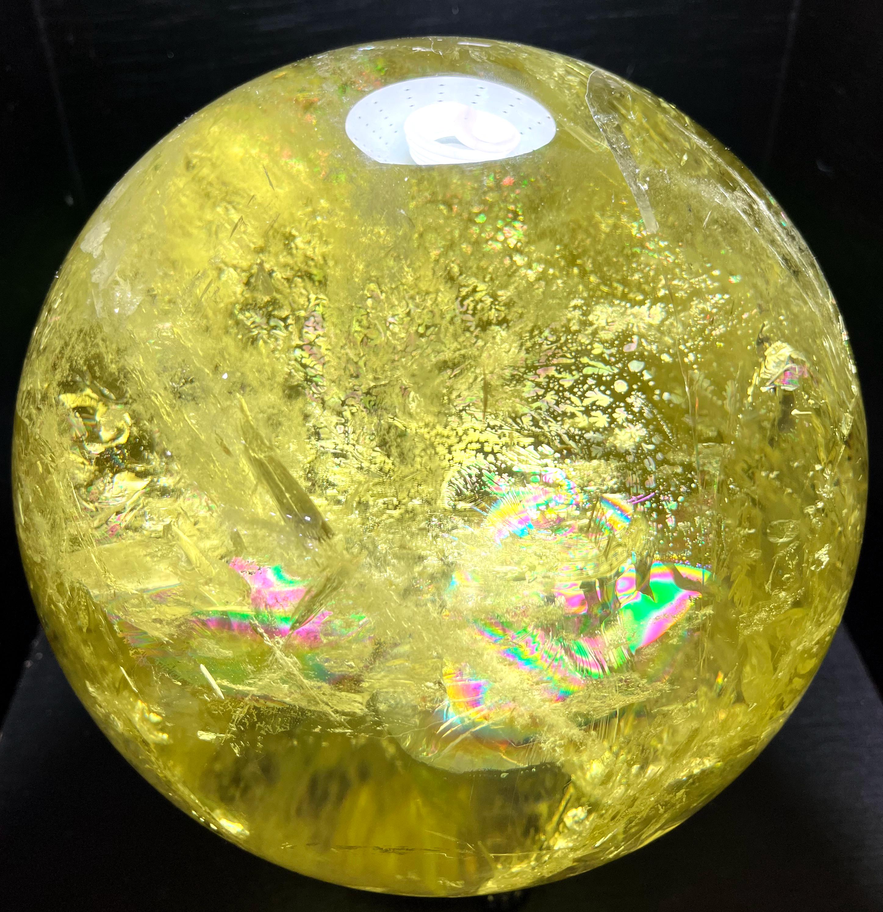 Natural Large Rainbow Citrine Quartz Crystal Sphere/citrine Ball/chakra ...