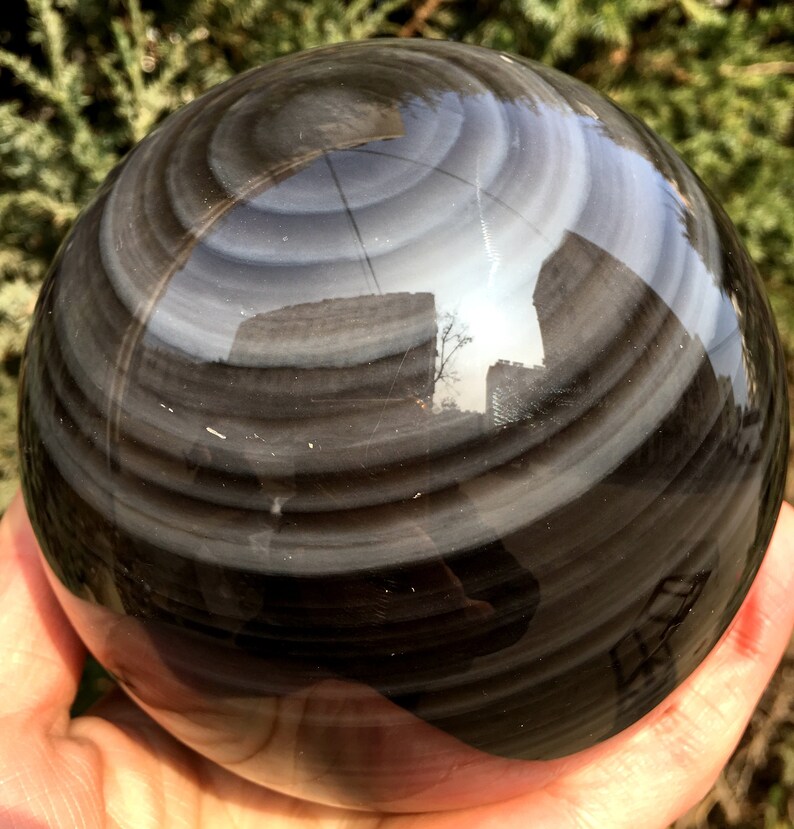 Extra Large Gold Sheen Obsidian Sphere/natural Black Obsidian | Etsy