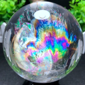 Large Clear Rainbow White Crystal Quartz Sphere/rainbow Crystal Ball ...