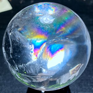 Large Clear Rainbow White Crystal Quartz Sphere/rainbow Crystal Ball ...