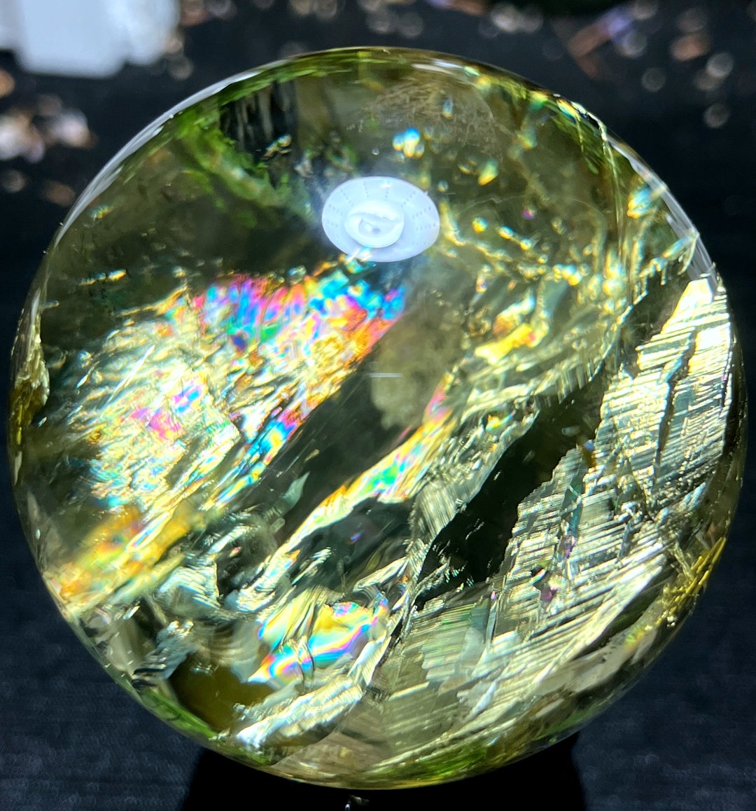 Natural Large Rainbow Citrine Quartz Crystal Sphere/citrine Ball/chakra ...