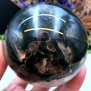 Natural Clear Garden Green Phantom Quartz +"stone in the Stone" Sphere ...