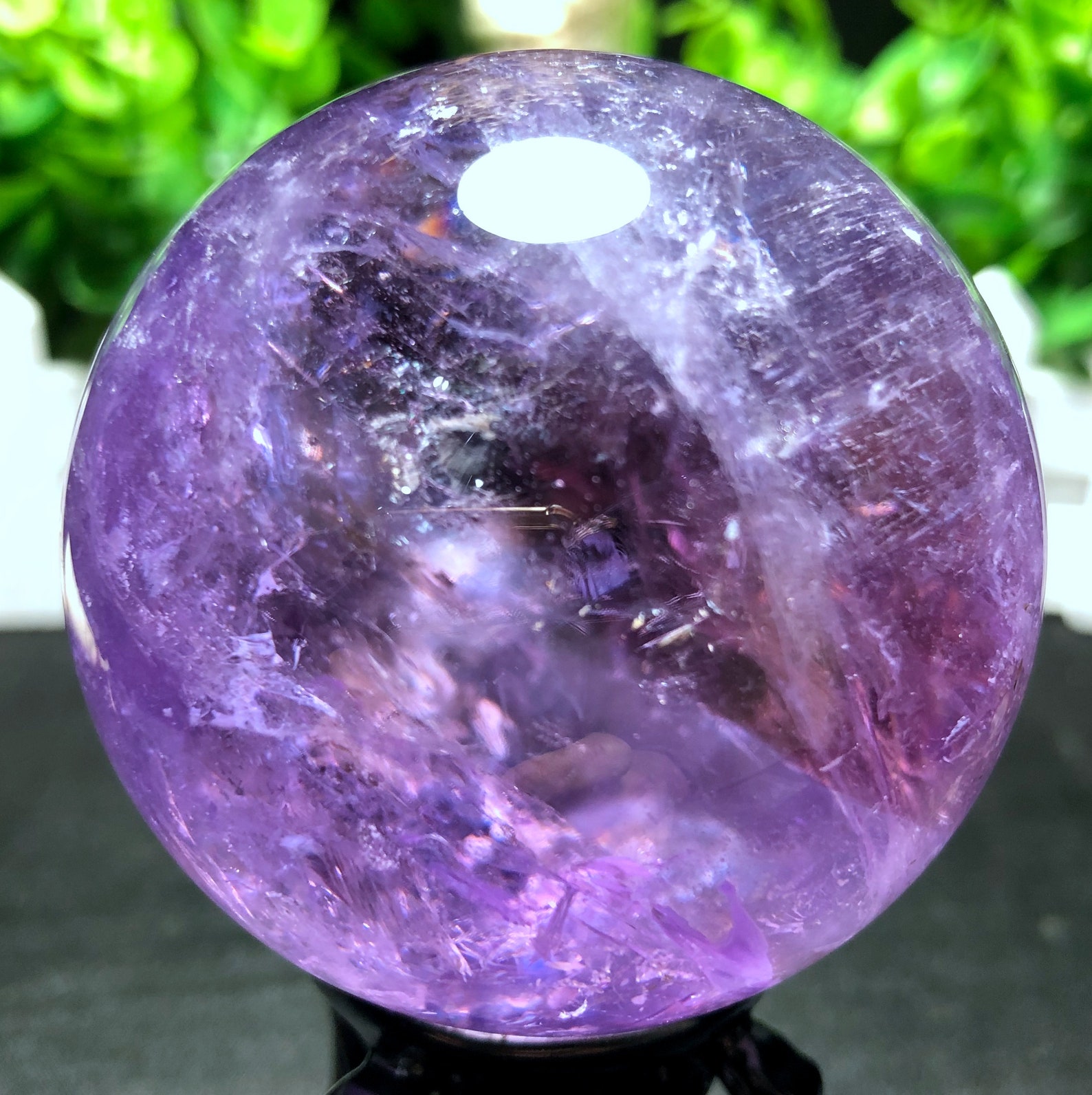 Natural Large Top Clear Amethyst Ball/Crystal sphere/Amethyst | Etsy