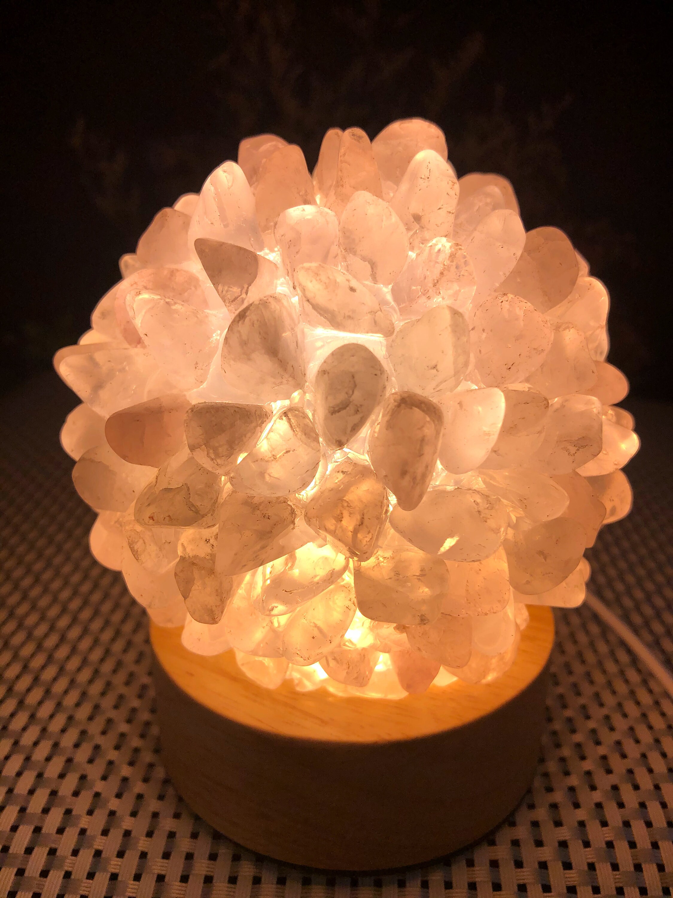 Natural Pink crystal night light/illumination light/Night | Etsy