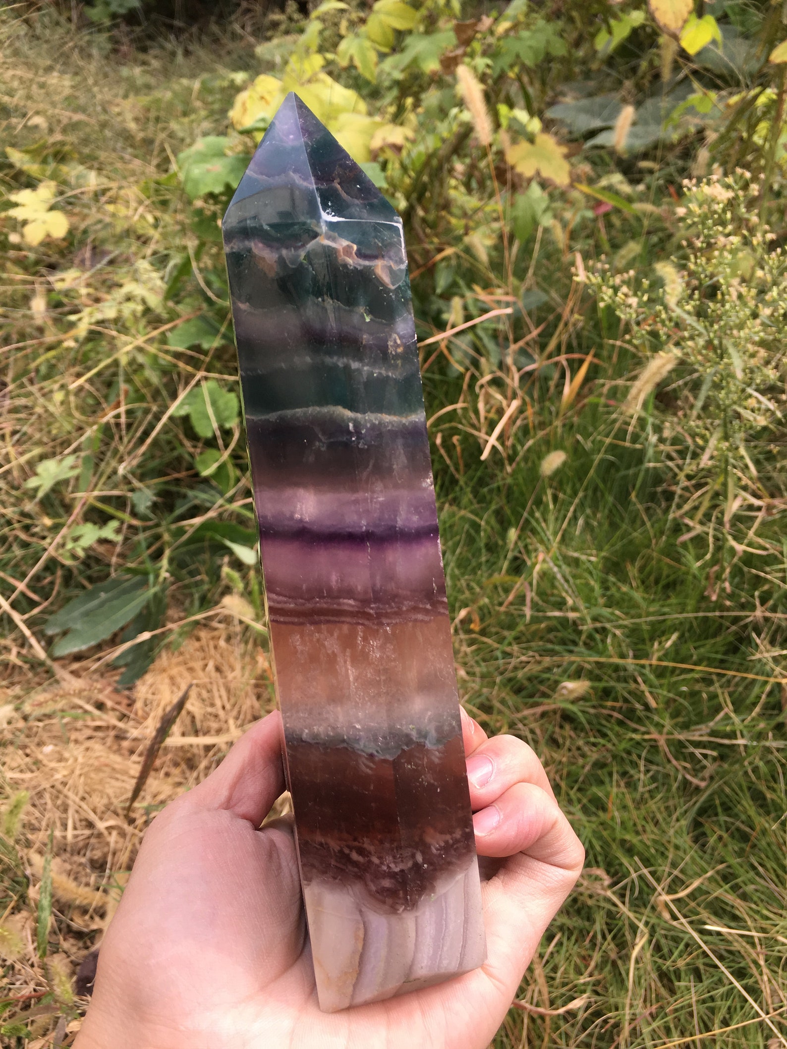 Large Rainbow Fluorite Crystal Tower Point/fluorite - Etsy