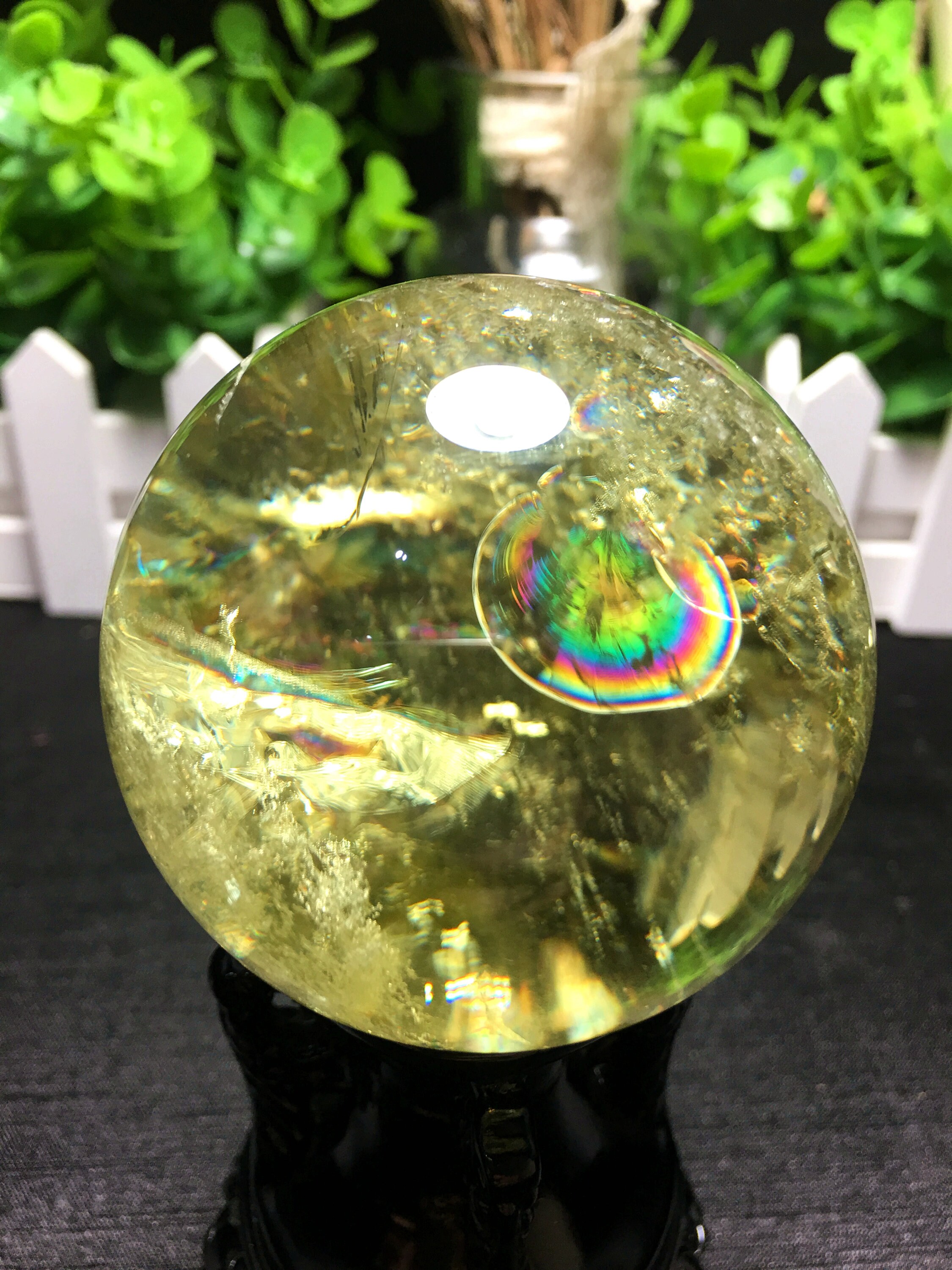 Natural Large Rainbow Citrine Quartz Crystal Sphere/citrine Ball/chakra ...