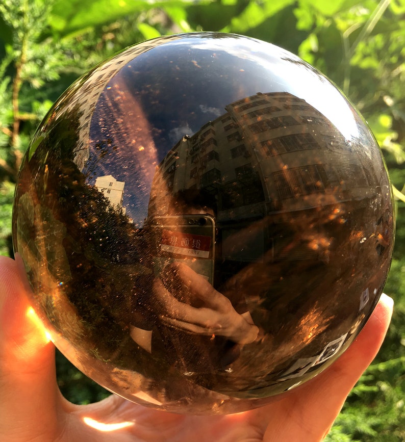 Large Clear Rainbow Smoky Crystal Quartz Sphere/rainbow - Etsy