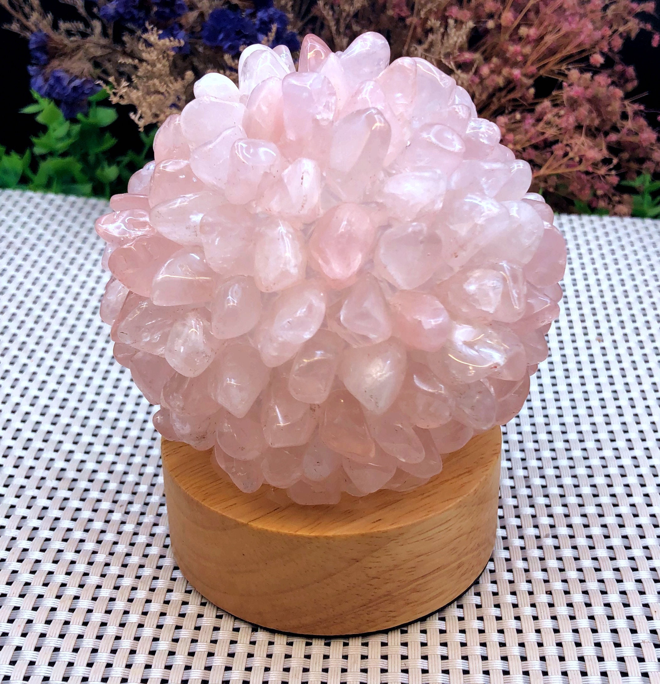 Natural Pink crystal night light/illumination light/Night | Etsy