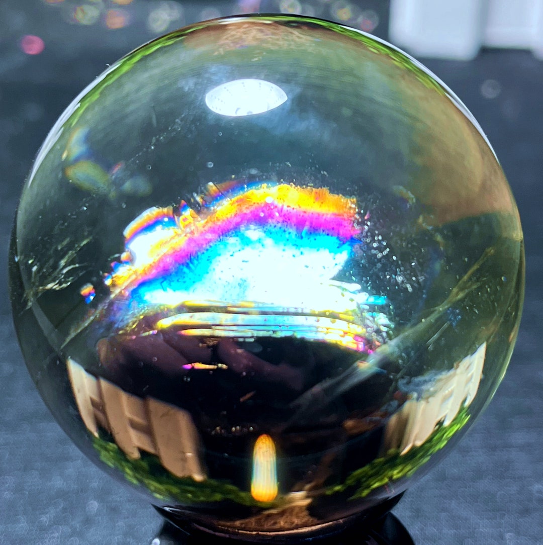 Natural Large Rainbow Citrine Quartz Crystal Sphere/citrine Ball/chakra ...