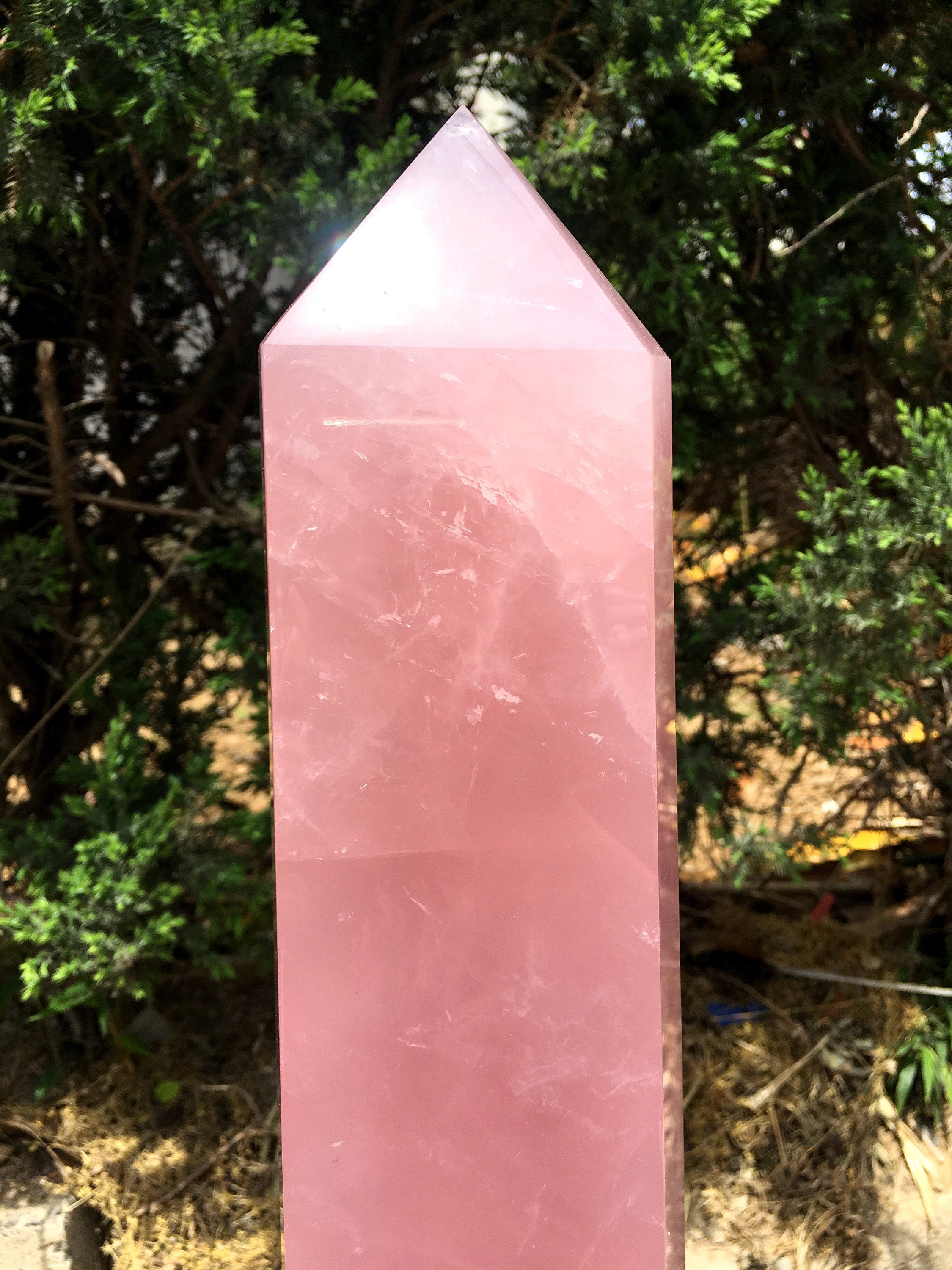 Clear Rainbow Rose Quartz Crystal Tower/pink Quartz Crystal | Etsy