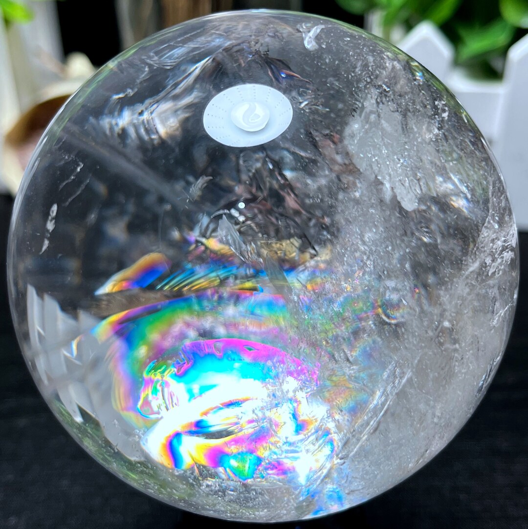 Extra Large Clear Rainbow White Crystal Quartz Sphere/rainbow Crystal ...