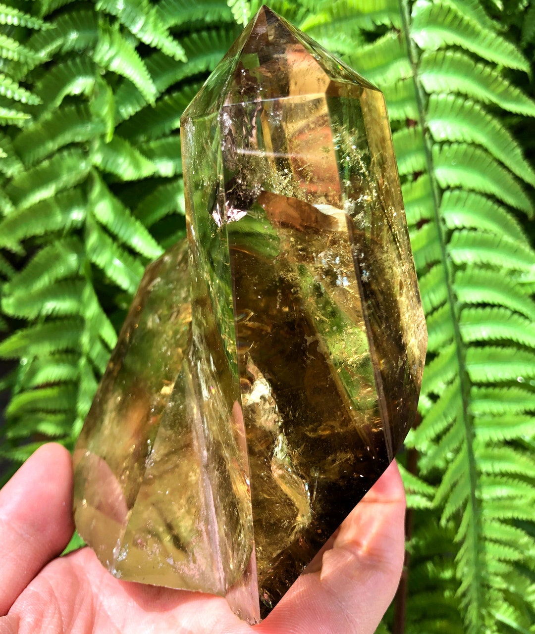 Natural Large Transparent Headed Yellow Citrine Crystal Quartz Point ...