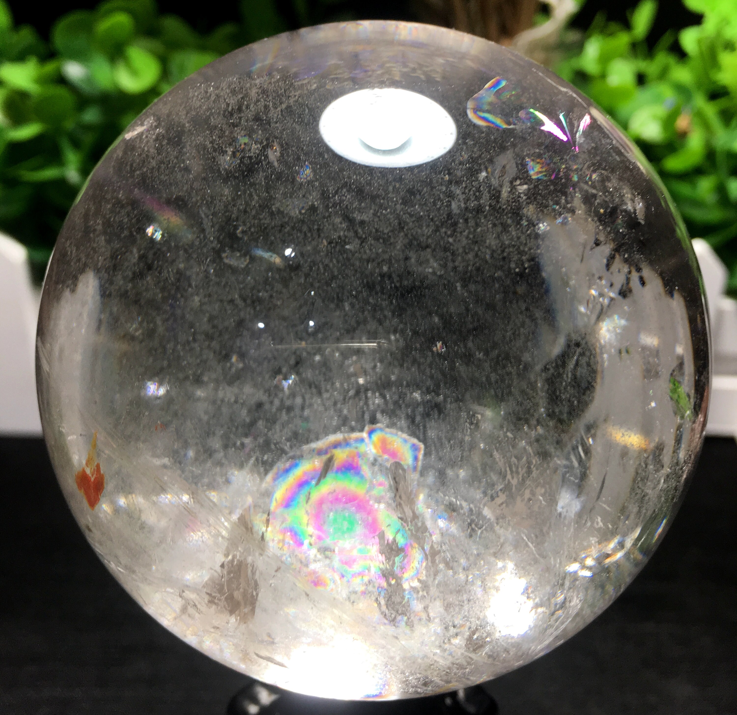 Large Clear Rainbow white Crystal Quartz sphere/Rainbow | Etsy