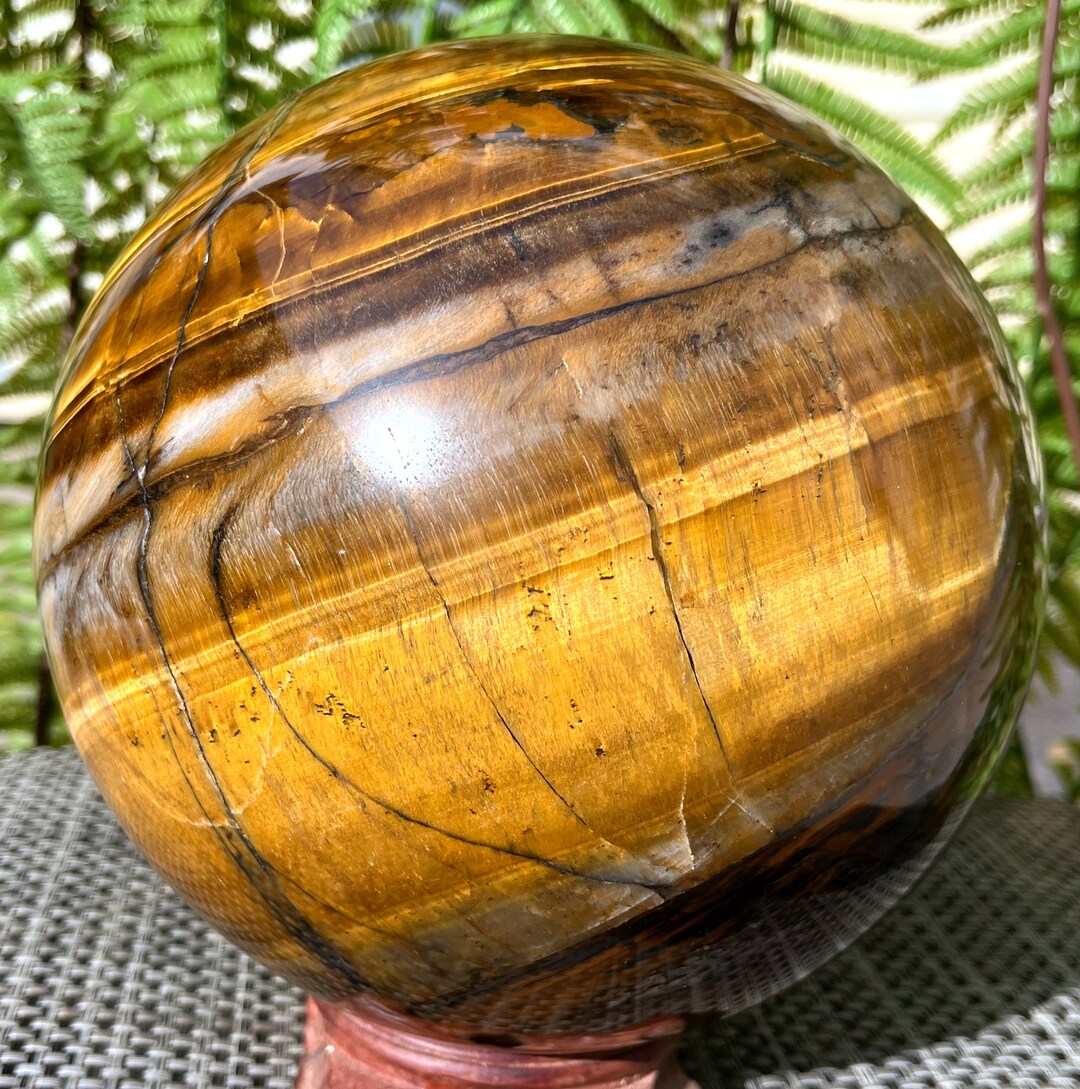 Natural Large Tiger's Eye Sphere /natural Tiger's Eye Ball/tumbled ...