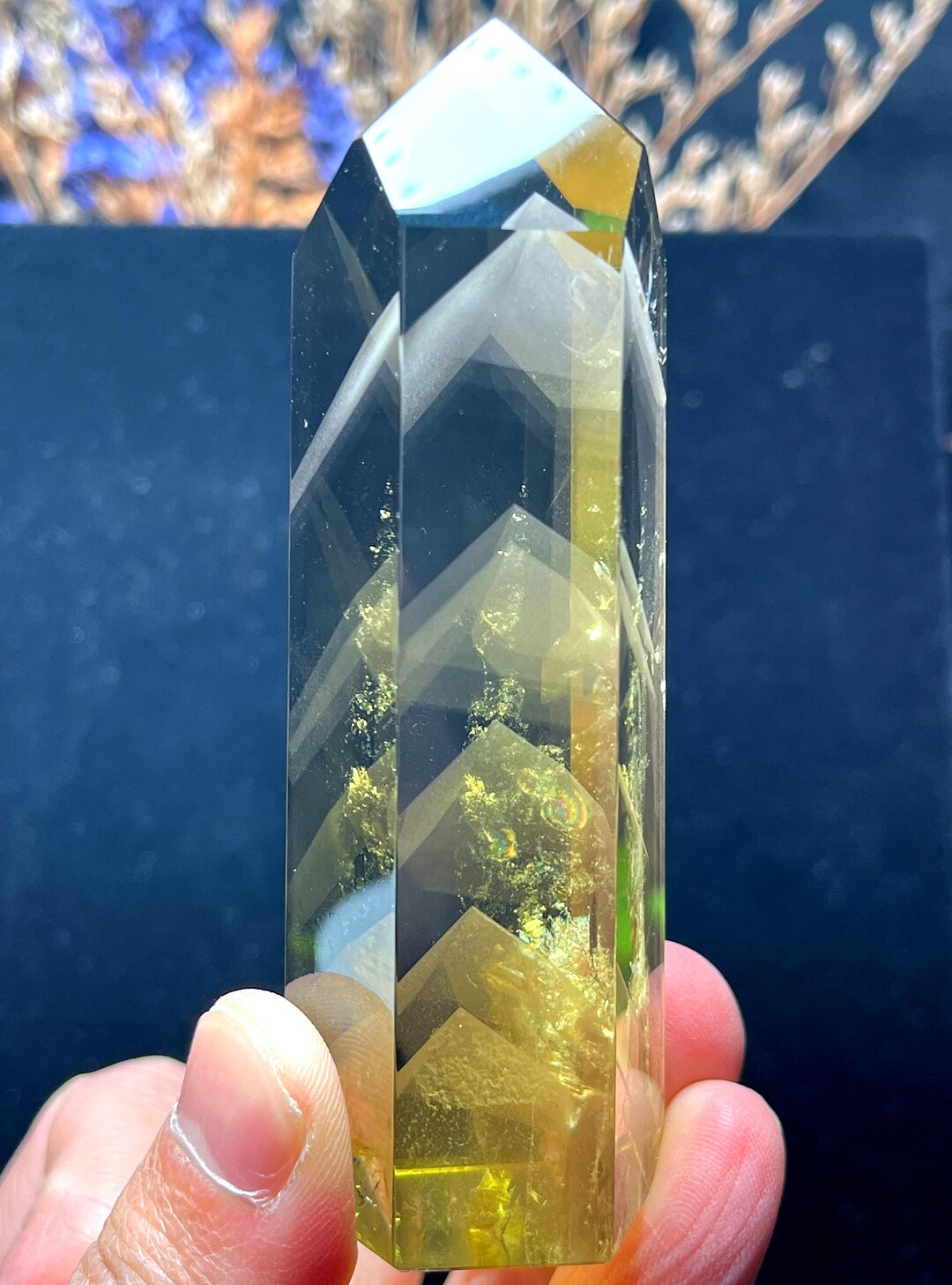 Natural Large Transparent Headed Yellow Citrine Crystal Quartz Point ...