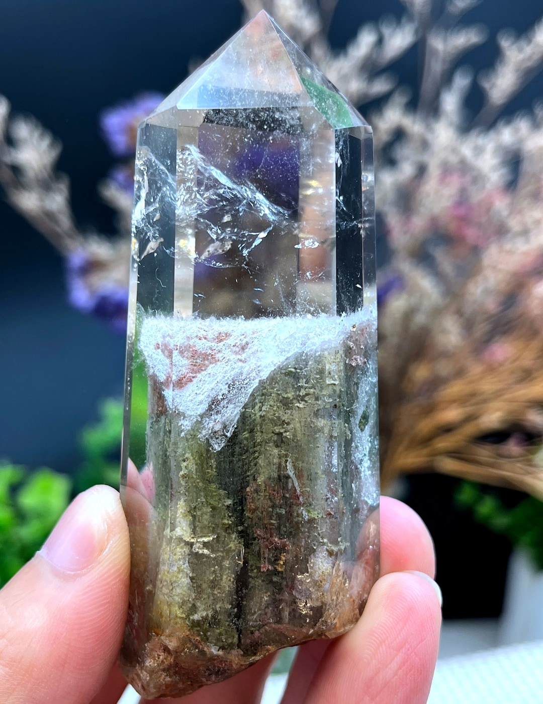 Rare Natural Large Included Garden Green Phantom Quartz Tower /scenic ...