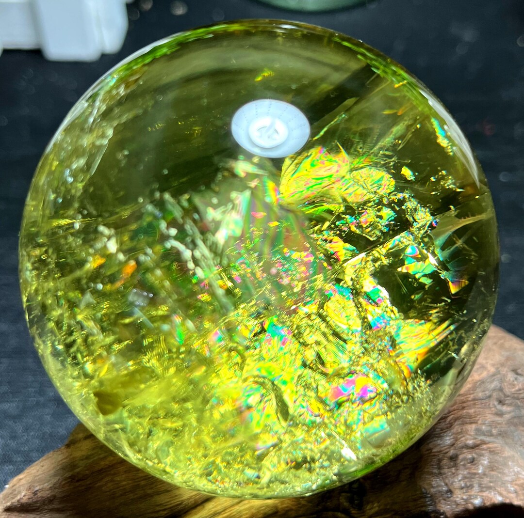 Natural Large Rainbow Citrine Quartz Crystal Sphere/citrine Ball/chakra ...