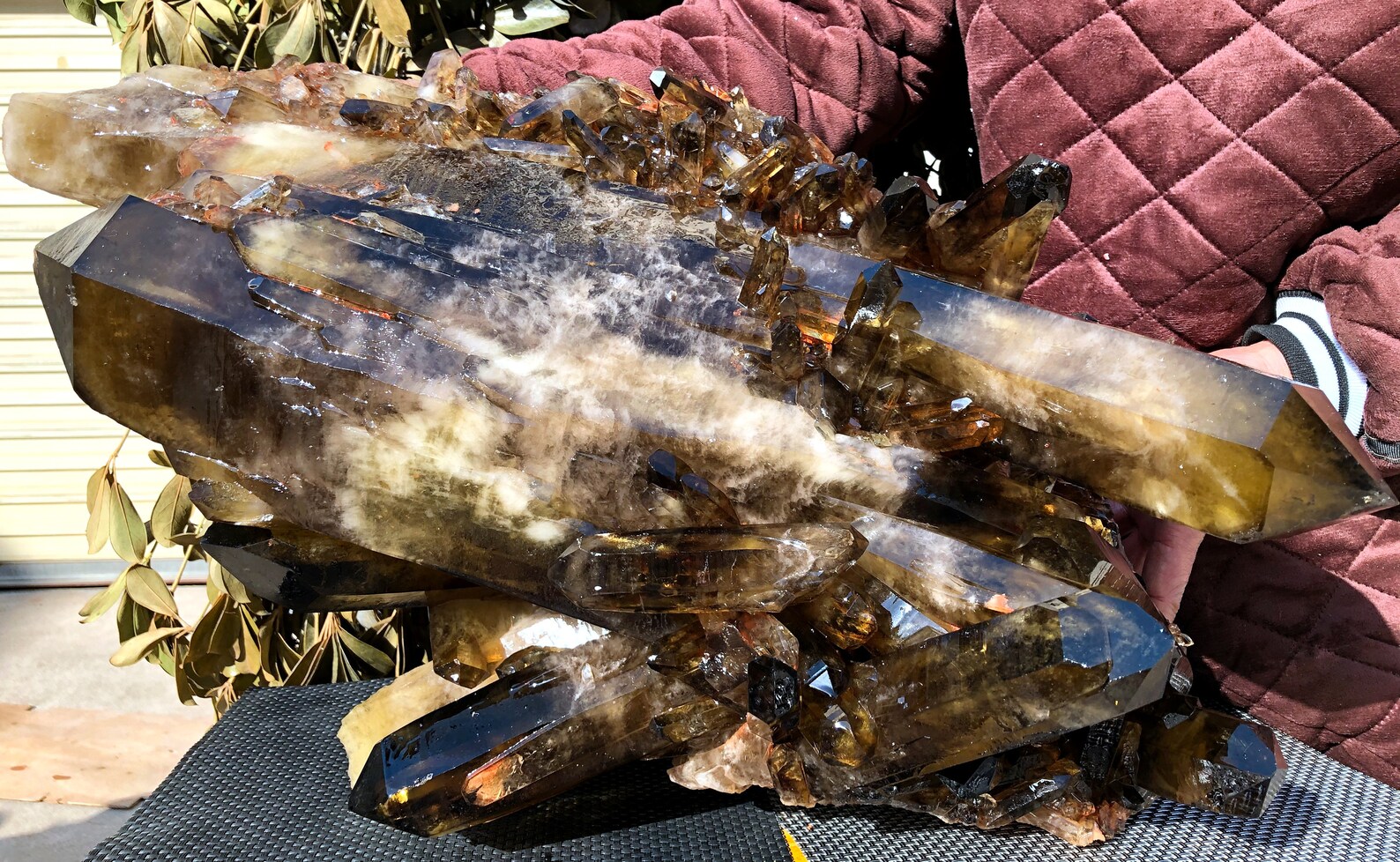 Large Raw Smoke Crystal Yellow Crystal Cluster/black Quartz - Etsy